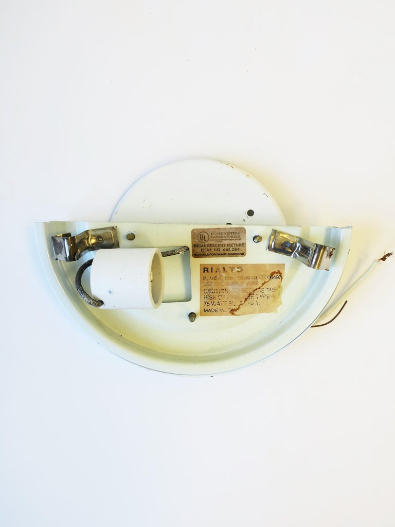 Italian Art Deco White Glass Wall Sconce by Rialto For Sale at 1stDibs