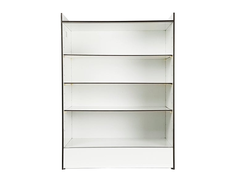 White Laminated Plastic Storage Unit with Shelves and Sliding Doors, La ...