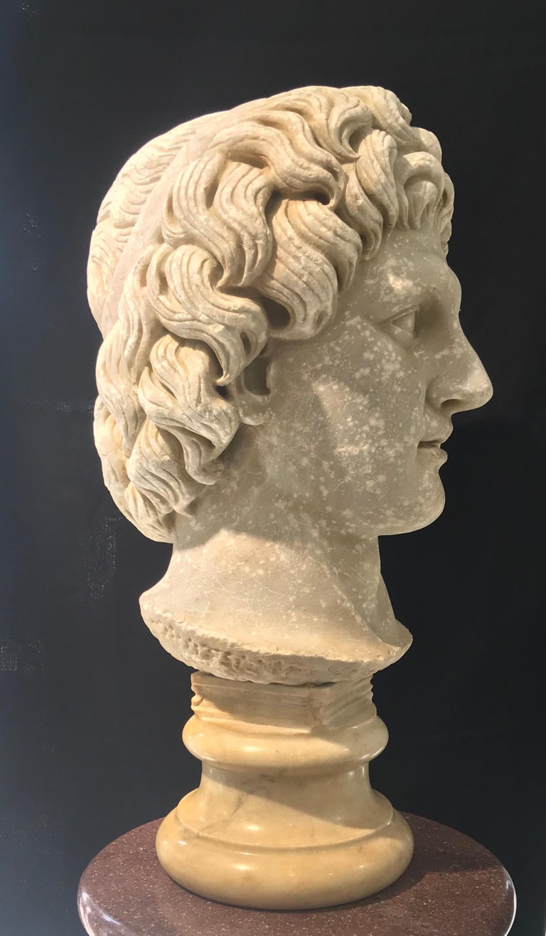 Italian White Marble Sculpture of Alexander The Great Classical Greek ...