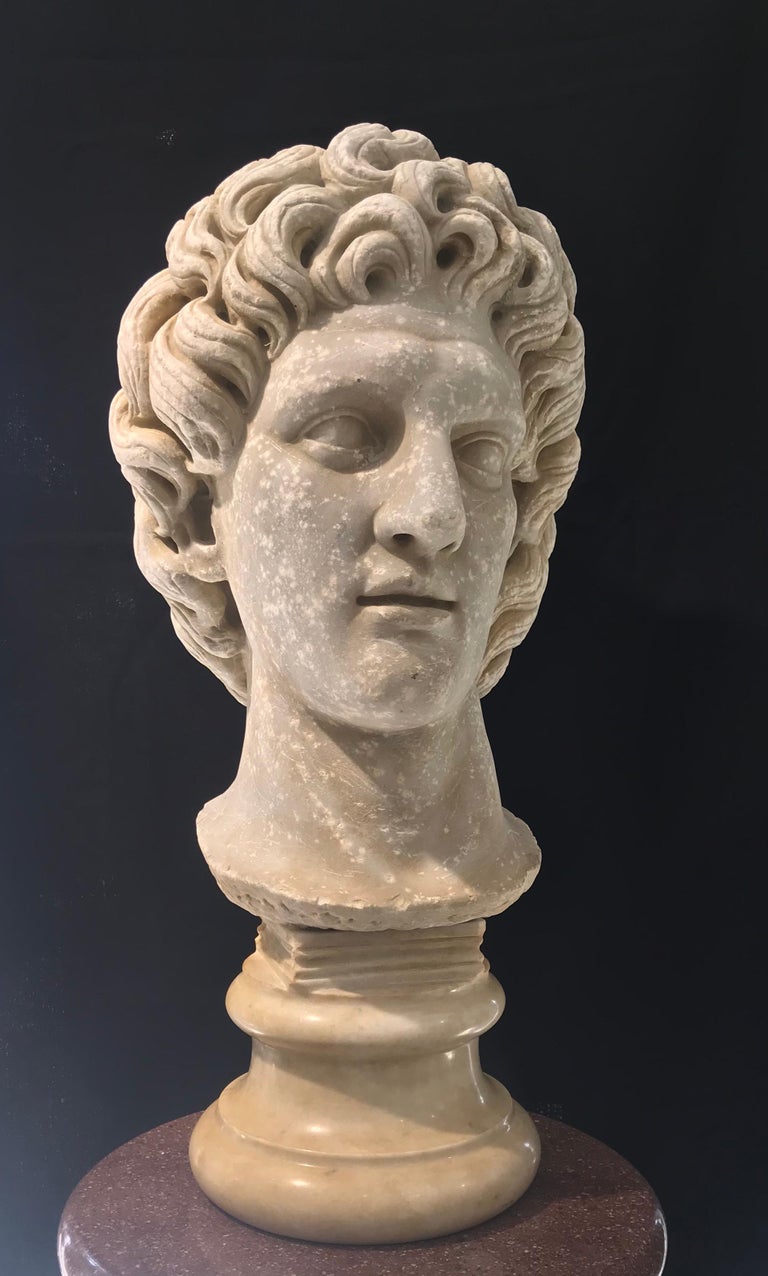 Italian White Marble Sculpture of Alexander The Great Classical Greek ...