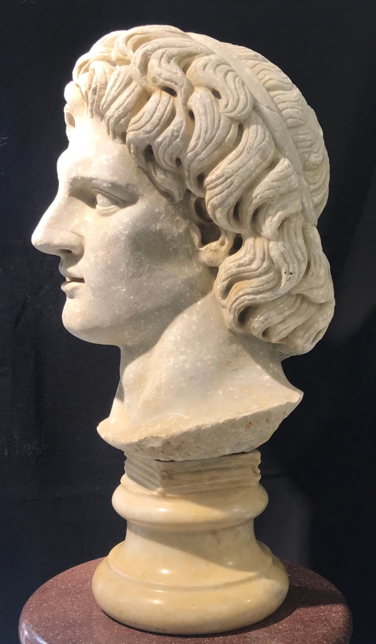 Italian White Marble Sculpture of Alexander The Great Classical Greek ...