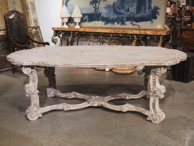 Italian White Painted Baroque Style Dining Table from Florence For Sale ...
