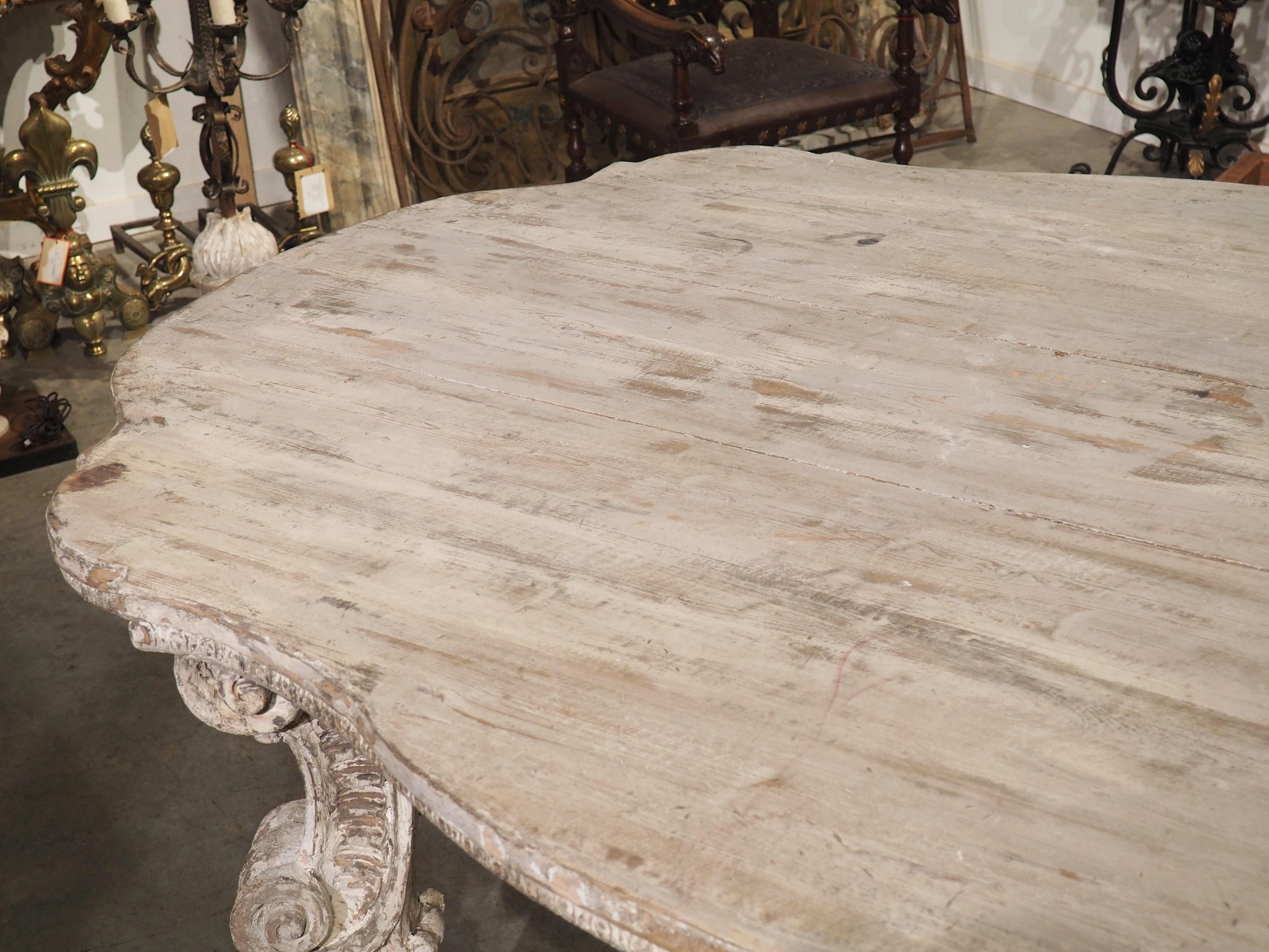 Italian White Painted Baroque Style Dining Table from Florence For Sale ...