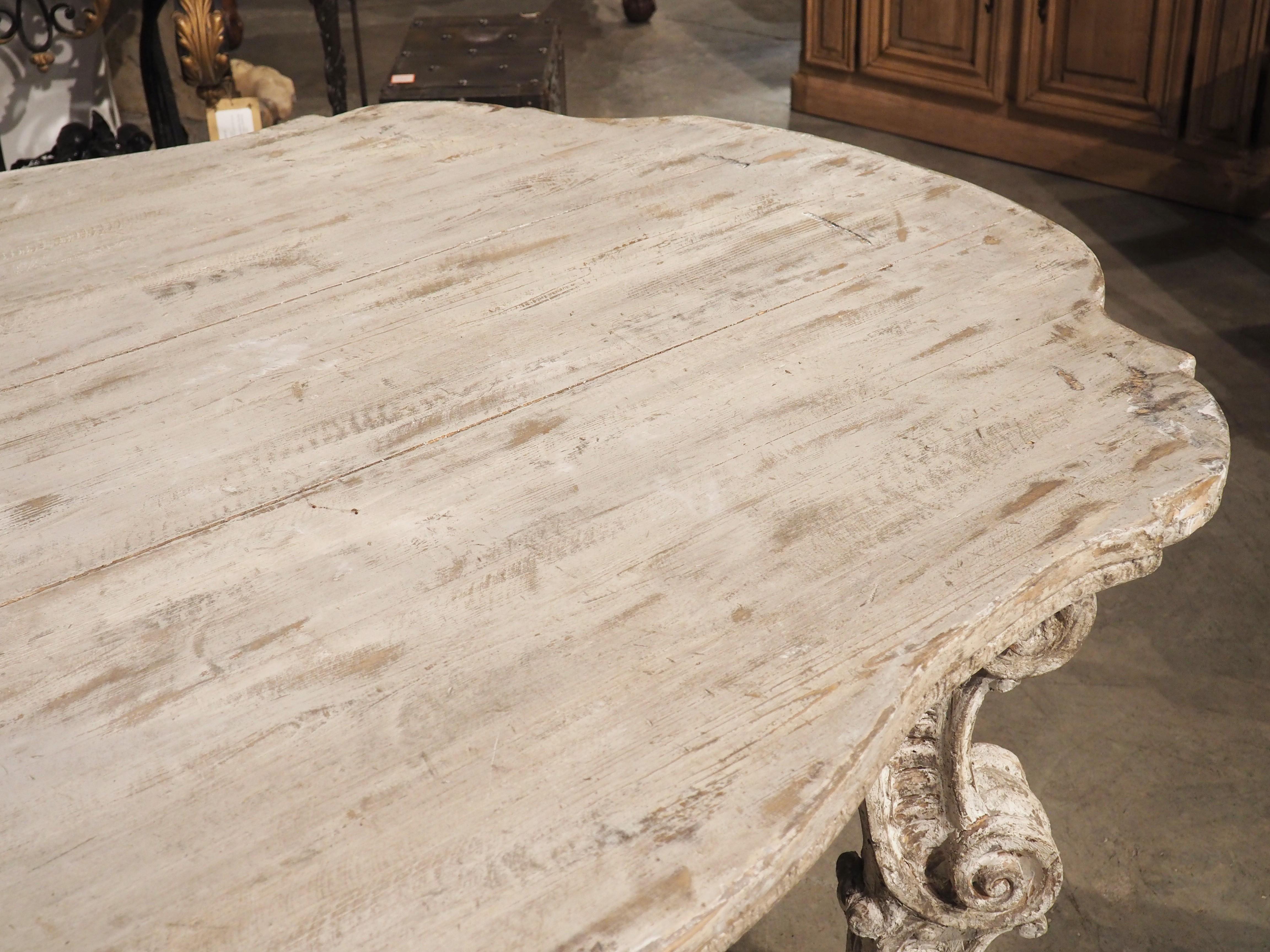 Italian White Painted Baroque Style Dining Table from Florence For Sale ...