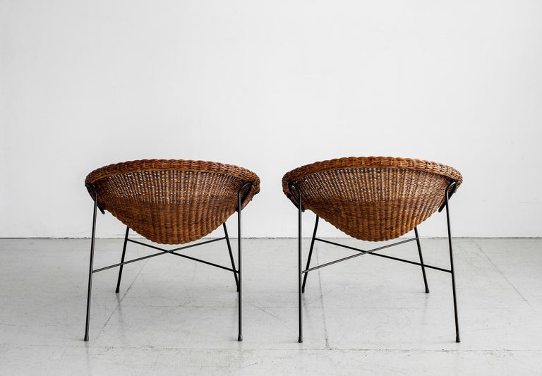Italian Wicker Bucket Chairs at 1stDibs
