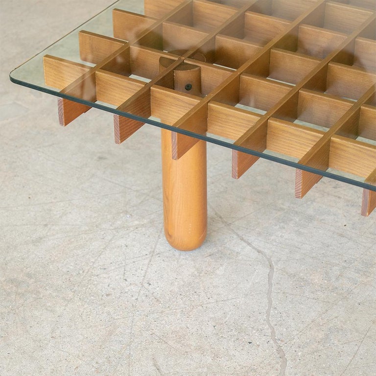 Italian Wood and Glass Coffee Table For Sale at 1stDibs