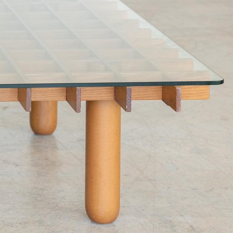 Italian Wood and Glass Coffee Table For Sale at 1stDibs