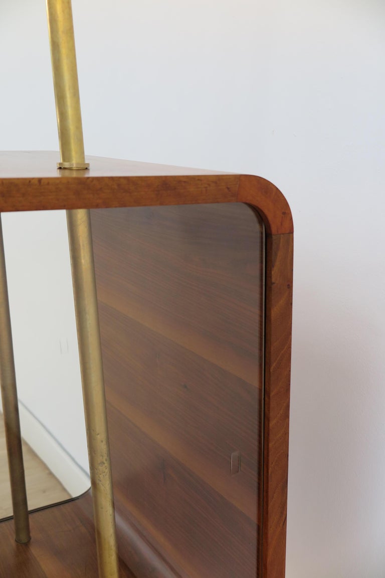 Italian Wood Glass Midcentury Modern Display Cabinet, 1950s at 1stDibs