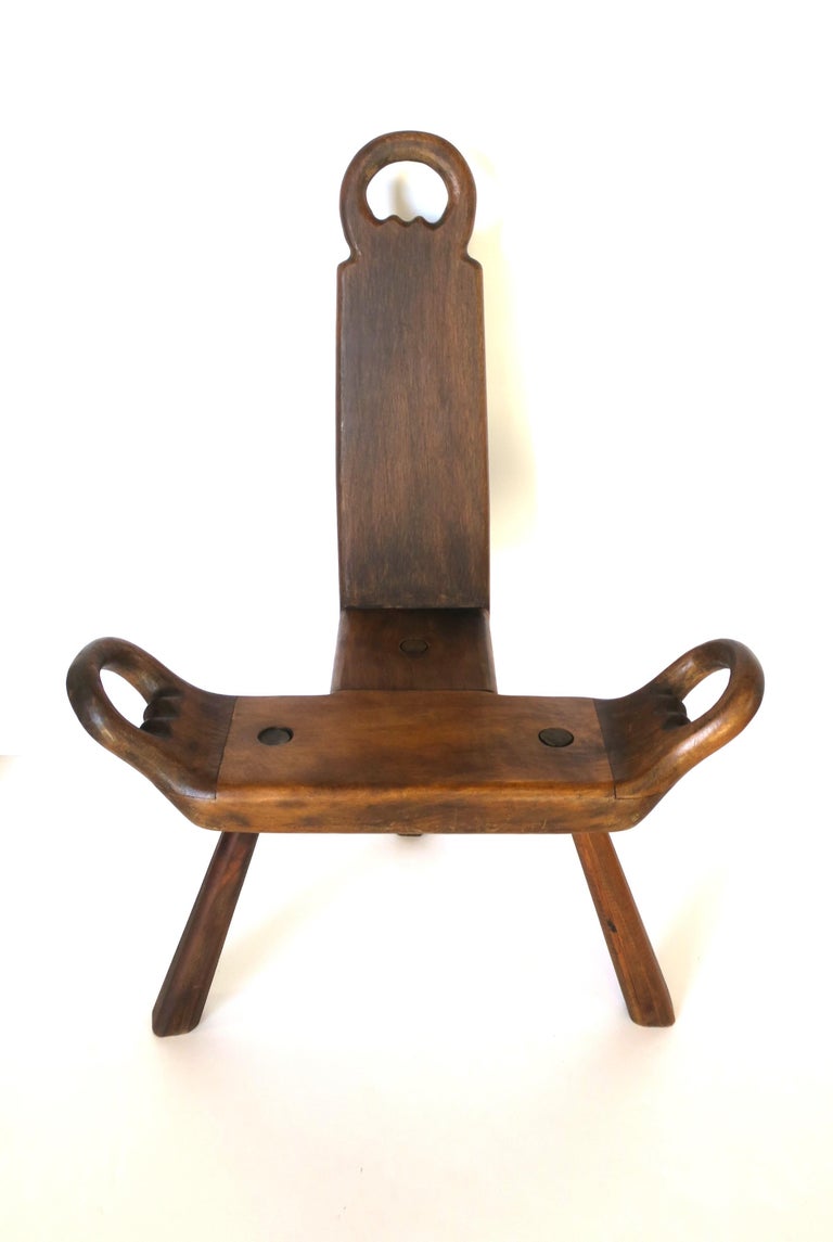 Italian Wood Sgabello Side Chair or Stool For Sale at 1stDibs
