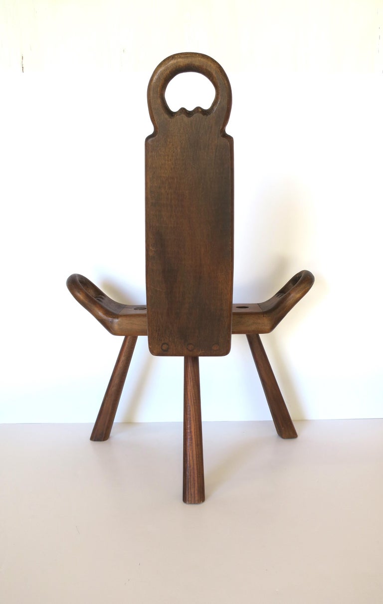 Italian Wood Sgabello Side Chair or Stool For Sale at 1stDibs