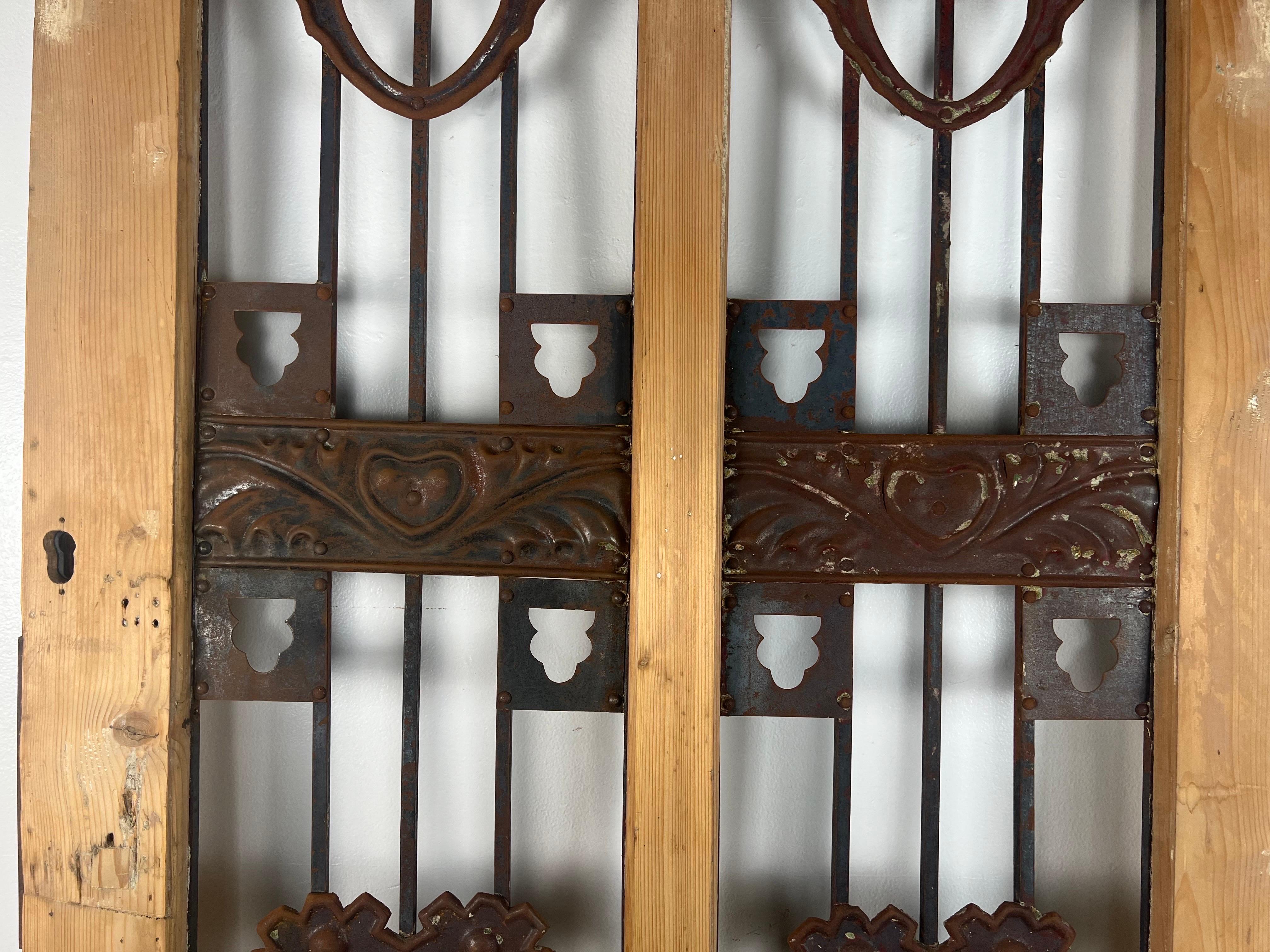 Italian Wood and Wrought Iron Door C. 1930's at 1stDibs