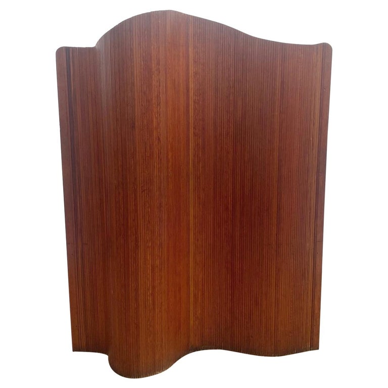 Italian Wooden Mid Century Modern Folding Screen at 1stDibs