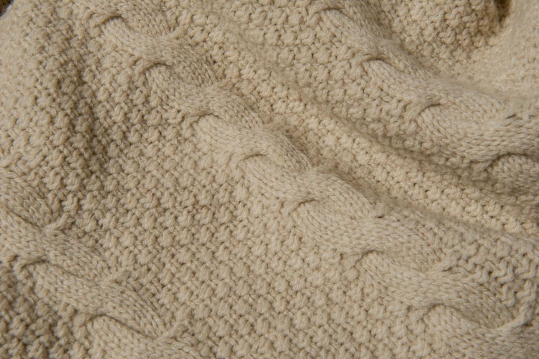 Italian Wool Knitted Unusual Plaid, working with Braids For Sale at 1stDibs