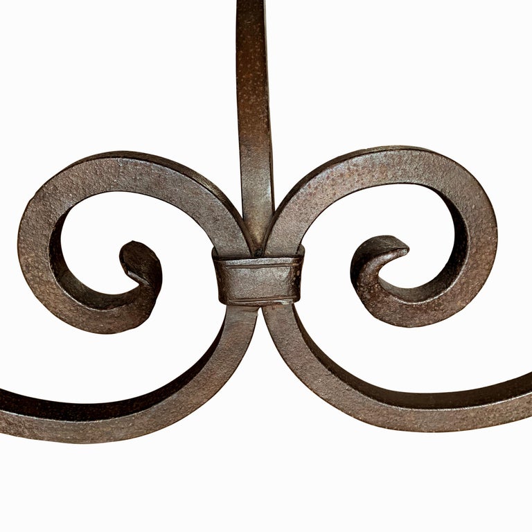 Italian Wrought Iron and Stone Top Table at 1stDibs