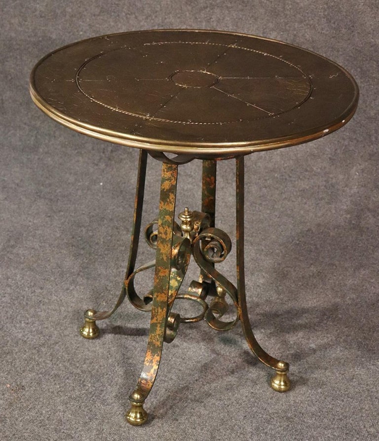 Italian Wrought Iron Gilt Center Table For Sale at 1stDibs