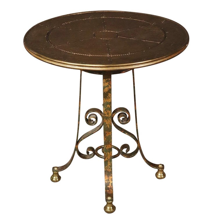 Italian Wrought Iron Gilt Center Table For Sale at 1stDibs