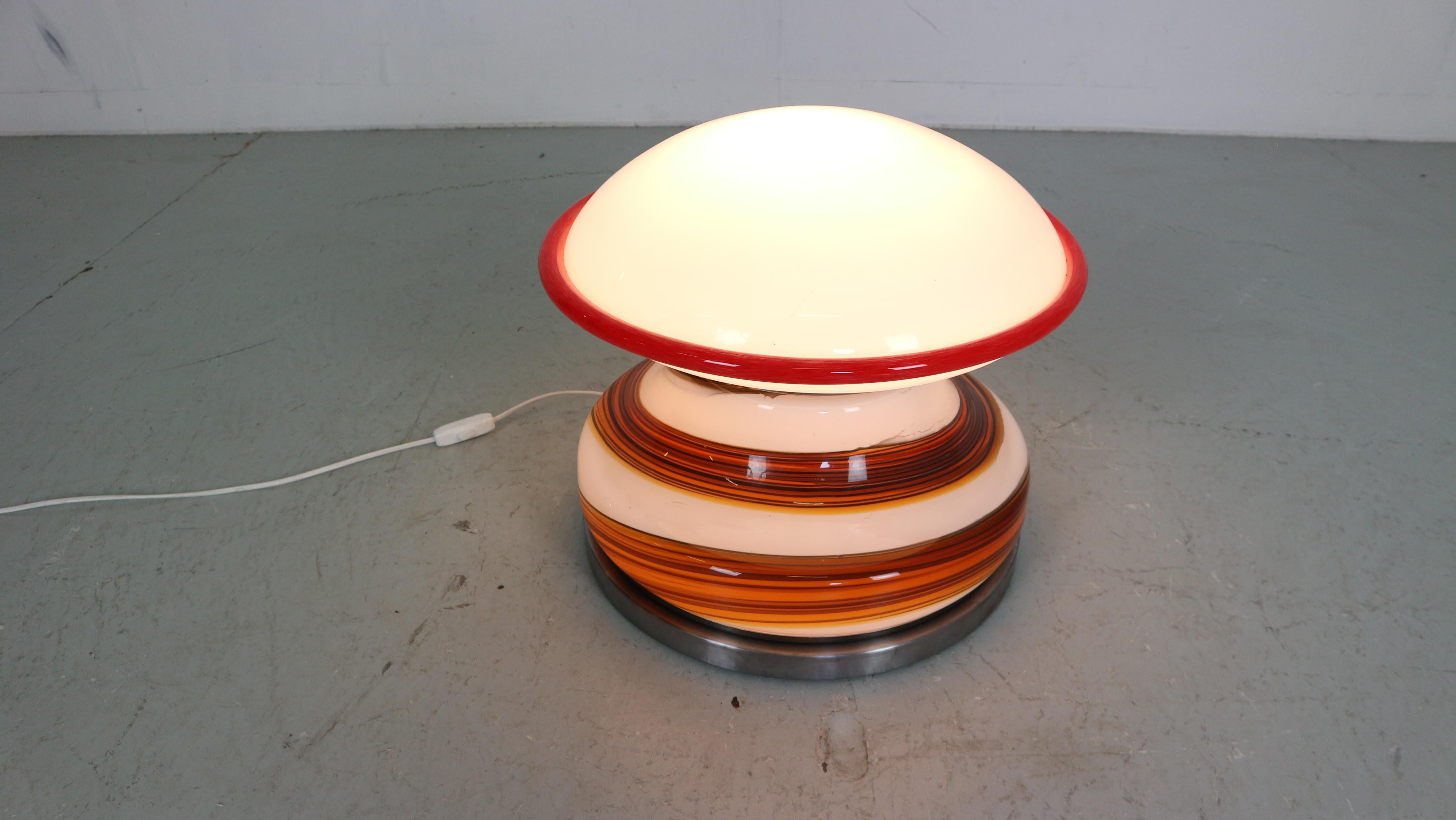 Italian XXL Murano Glass Multicolour Mushroom Table Lamp, 1970 For Sale ...
