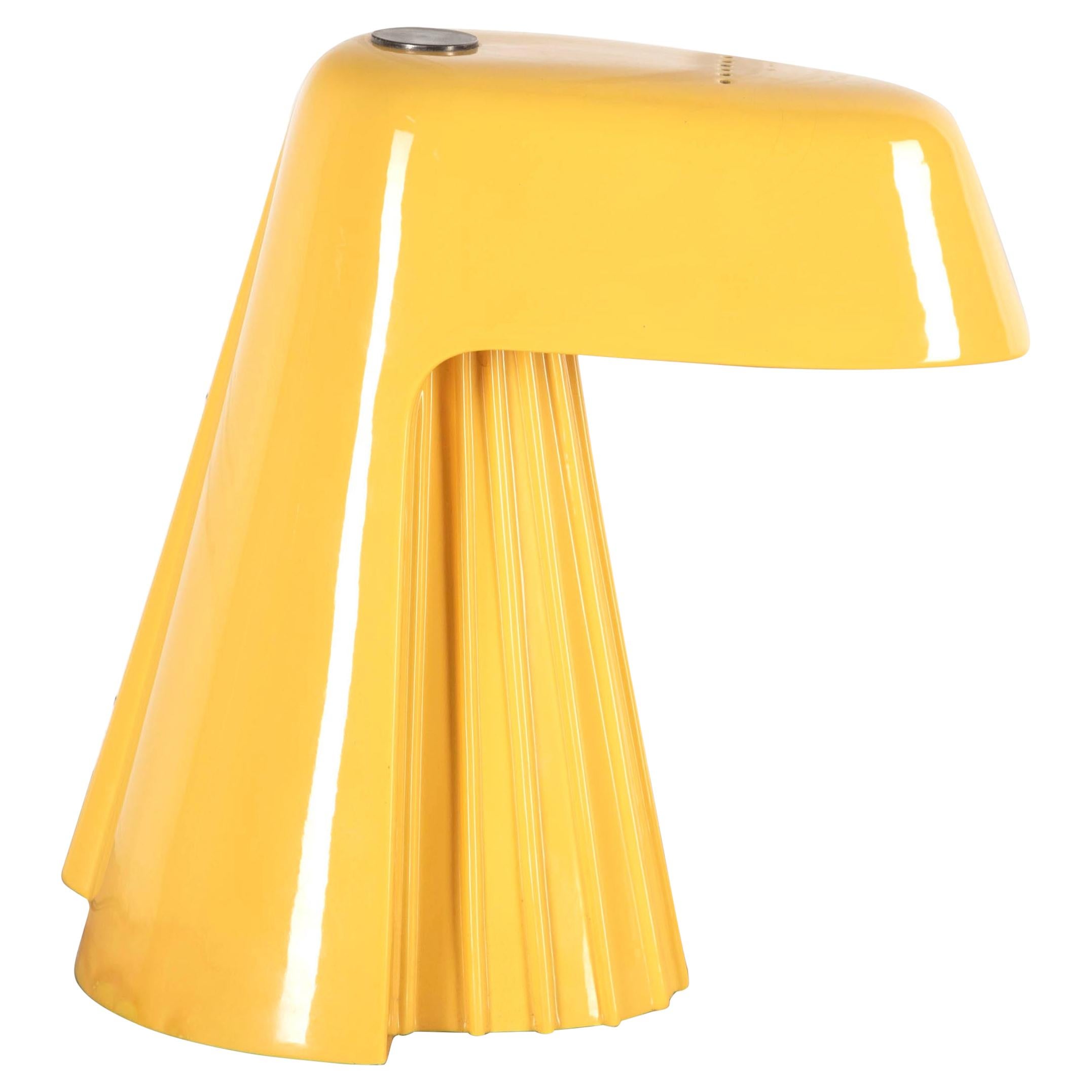 Vintage Italian Ceramic Lamp in Yellow and White For Sale at 1stDibs