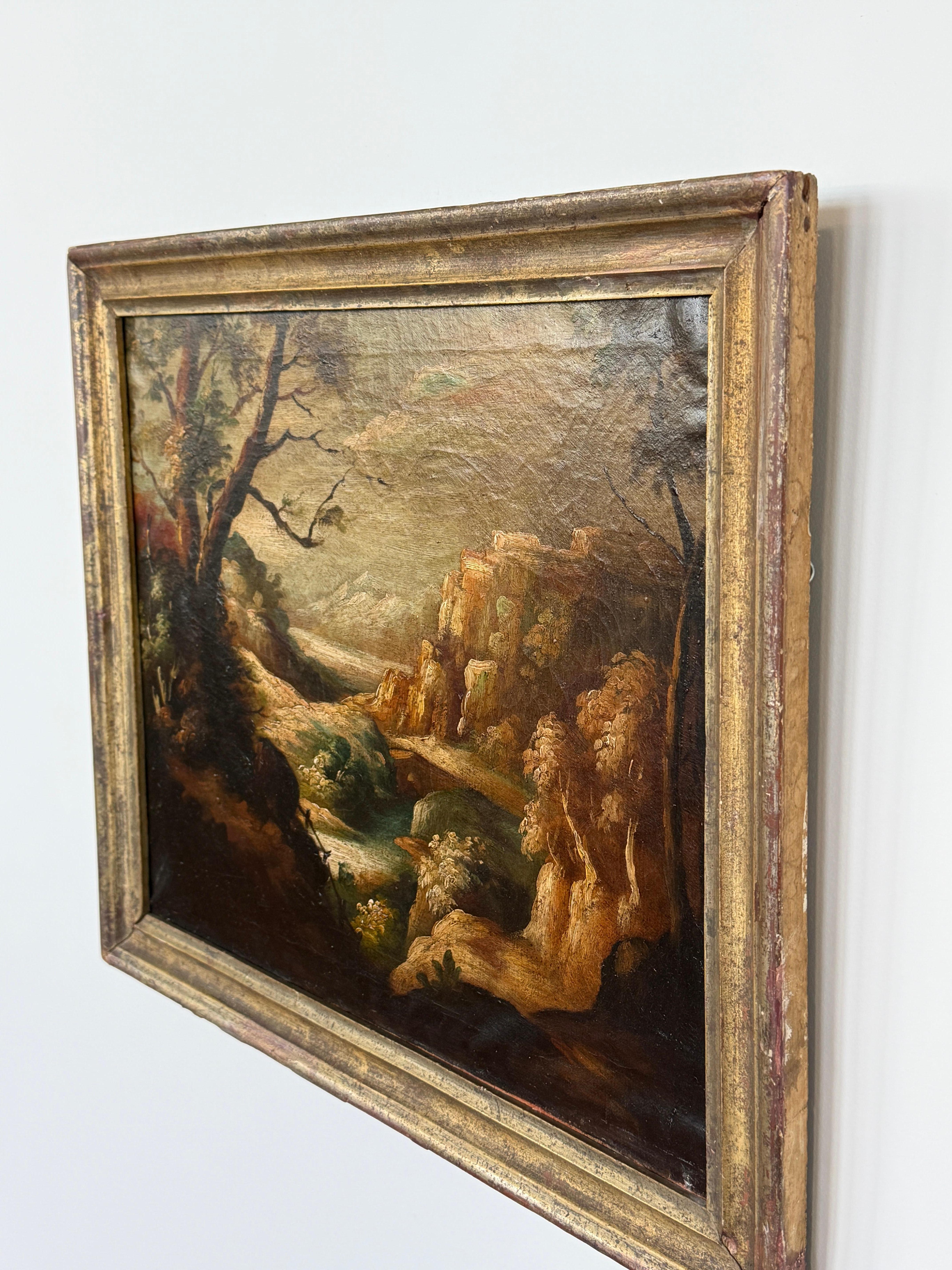Italianate Old Master Style Landscape With Ruins And River Valley, 19th ...