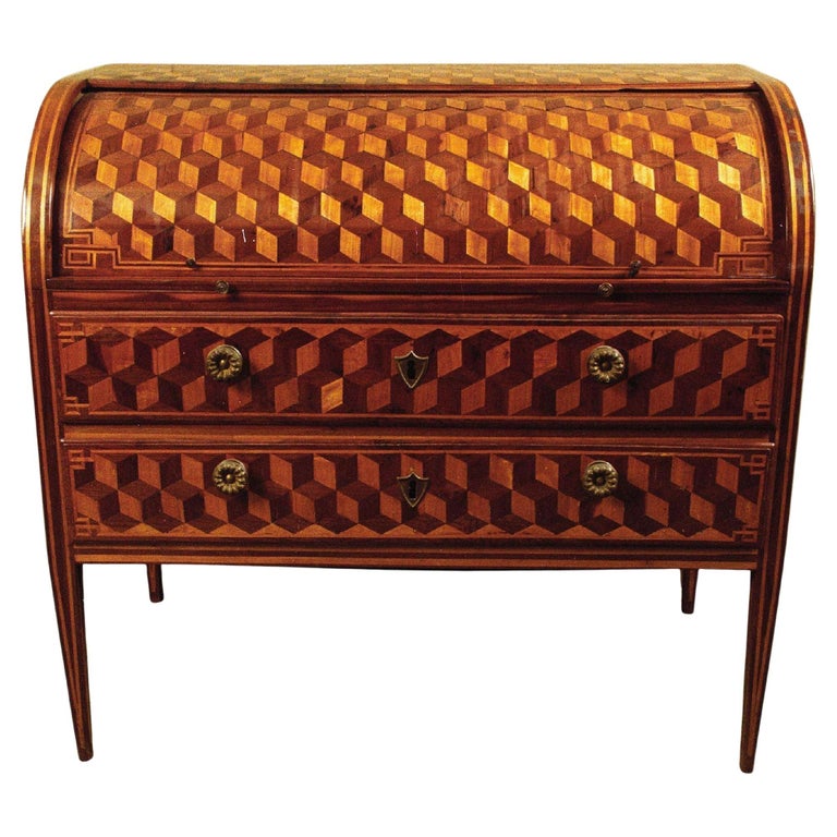 Italinao, Roller Desk from the 1700s in Walnut and Maple For Sale at ...