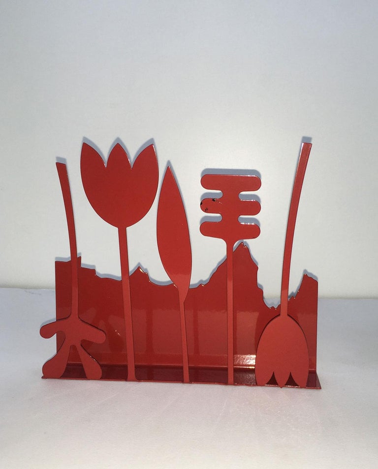 Italy 1980 Annamaria Gelmi Metal Painted Red Sculpture Piccolo Eden For ...