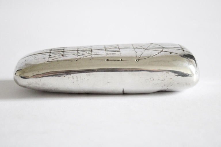 Italy 1980 Post-Modern Abstract Pewter Sculpture Walter Valentini For ...