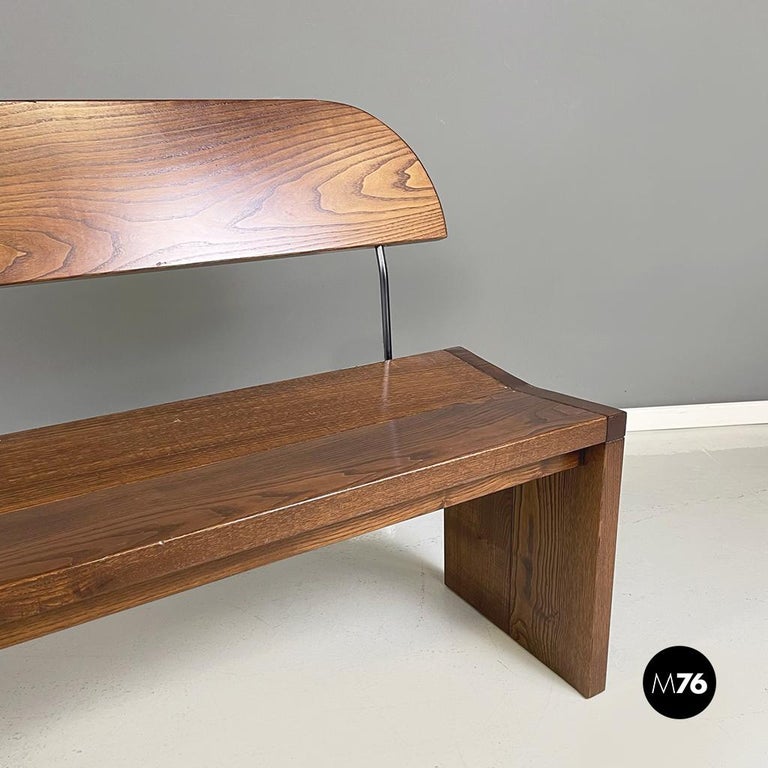 Italy Modern Chairs, Bench and Dining Table in Solid Wood, 1980s For ...