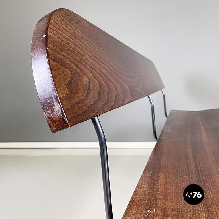 Italy Modern Chairs, Bench and Dining Table in Solid Wood, 1980s For ...