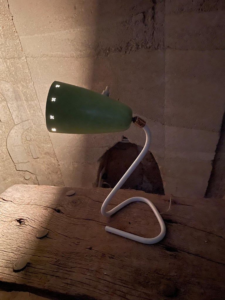 Italy Modern Chartreuse Cone Desk Table Lamp with Sculptural White Base ...