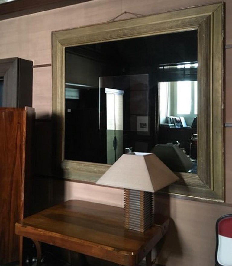 1960 Italy Post-Modern Smoked Mirror in Golden Wood Frame For Sale at ...