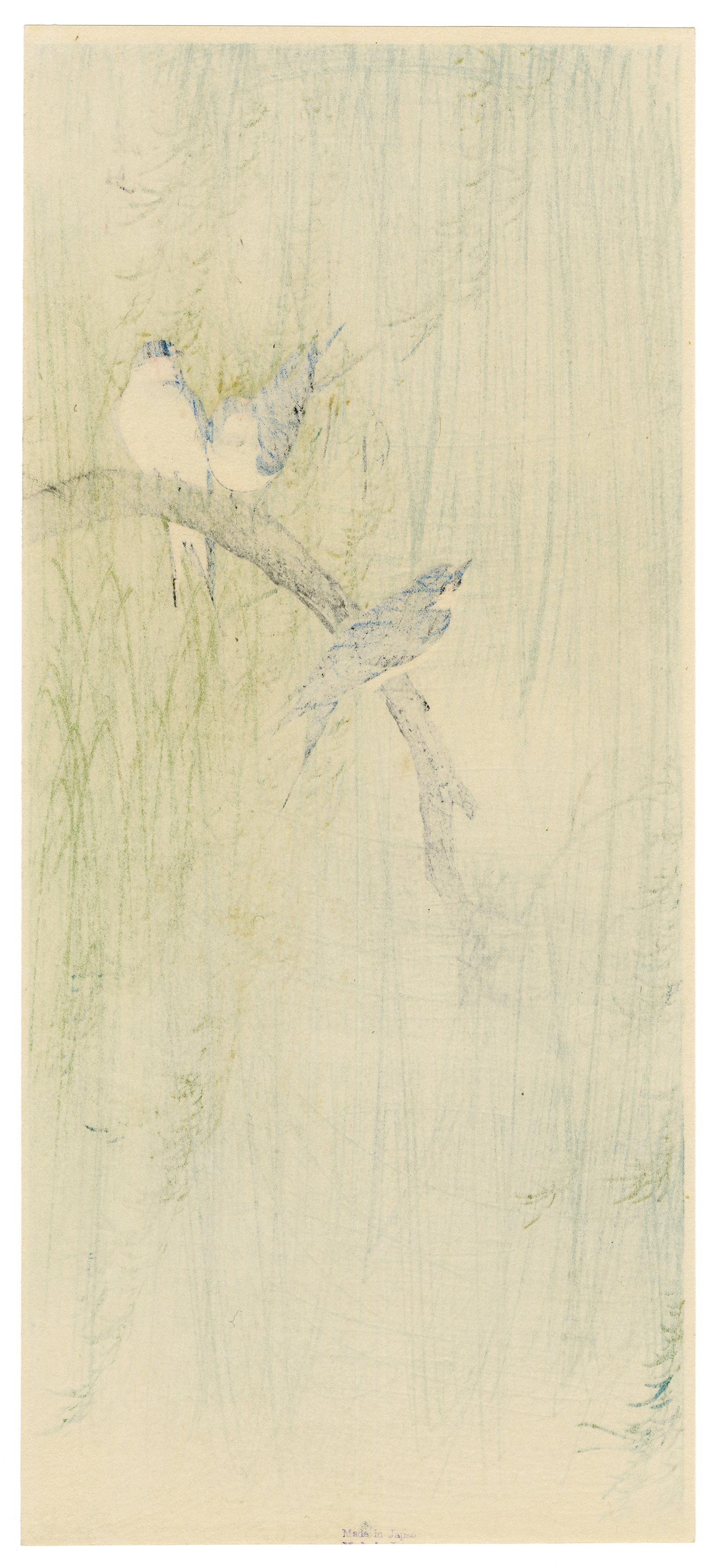 Ito Sōzan - 'Barn Swallows and Willow' — 1920s Japanese Woodblock Kacho ...
