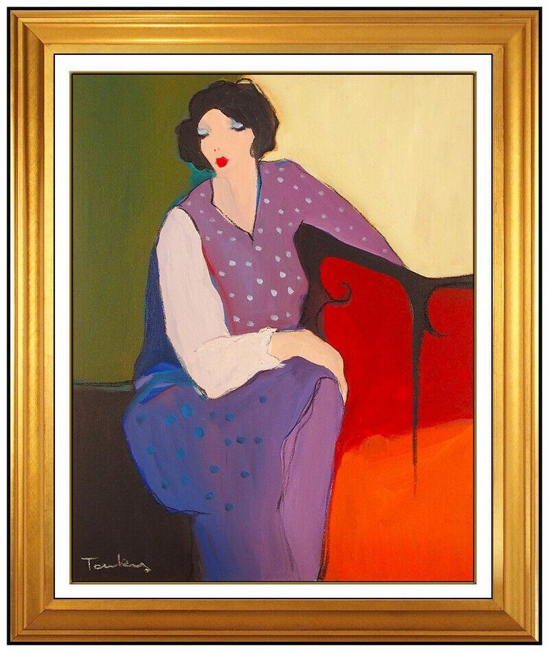 Itzchak Tarkay - ITZCHAK TARKAY Large ORIGINAL OIL PAINTING on CANVAS ...