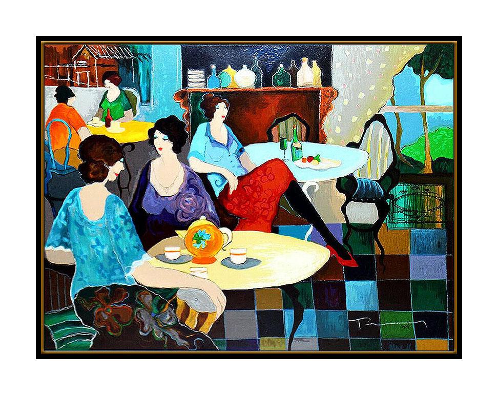 Itzchak Tarkay - Itzchak Tarkay Morning Tea Embossed Color Serigraph ...