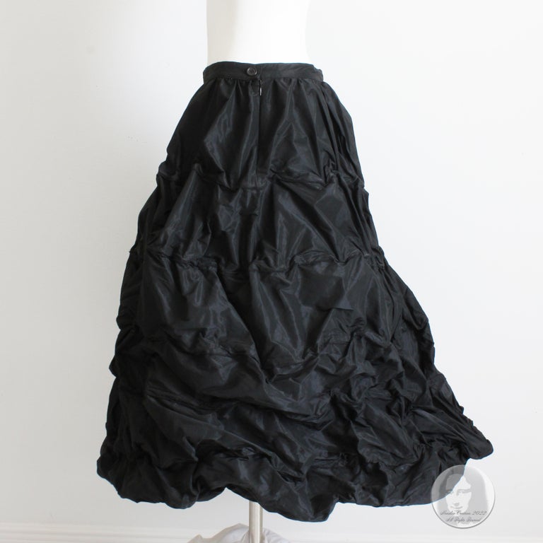 Ivan Grundahl Skirt Wire Frame Black Microfiber Modernist Sculptural Sz ...