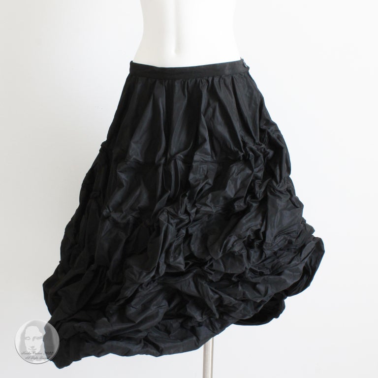 Ivan Grundahl Skirt Wire Frame Black Microfiber Modernist Sculptural Sz ...