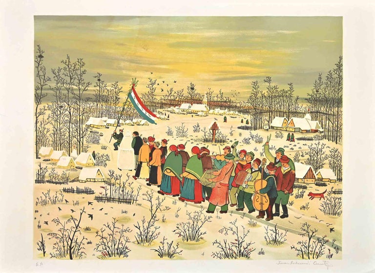 Ivan Lackovic - Landscape - Lithograph on paper by Ivan Lackovic ...