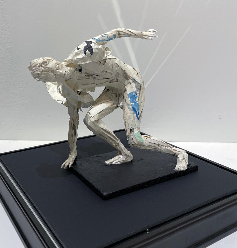 Ivan Markovic - Figure Buffeted by Wind - Paper Sculpture, Male Swept Up in a Gust of Wind For ...