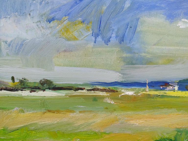 Ivan Roussev - Spring Touch - Oil Painting Colors Blue White Grey Green ...