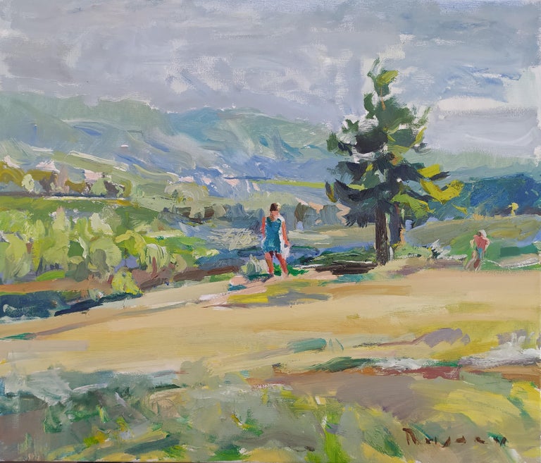 Ivan Roussev - Summer in the Mountains - Oil Painting Colours Blue ...