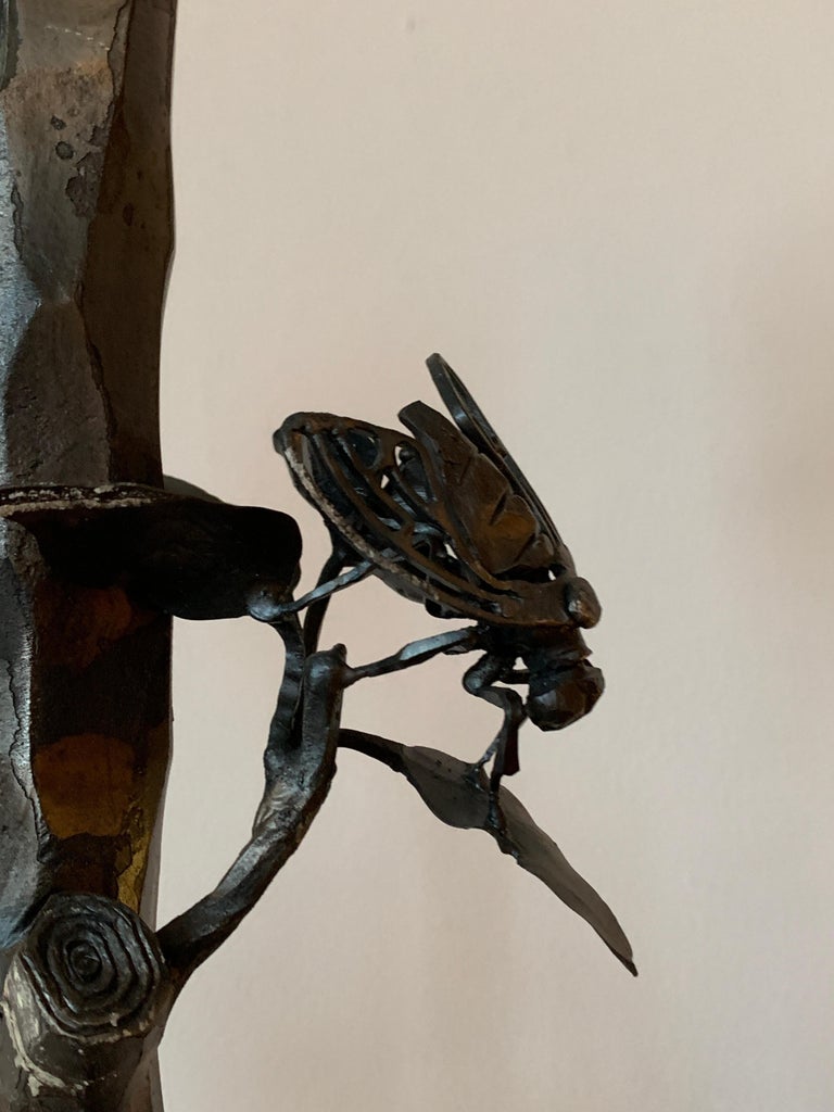 Ivan Zanoni - Sculpture en fer forgé sur le thème de la forêt avec des ...