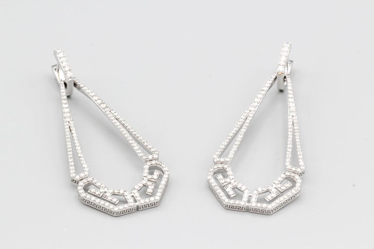 Ivanka Trump Diamond and 18 Karat White Gold Drop Earrings at 1stDibs