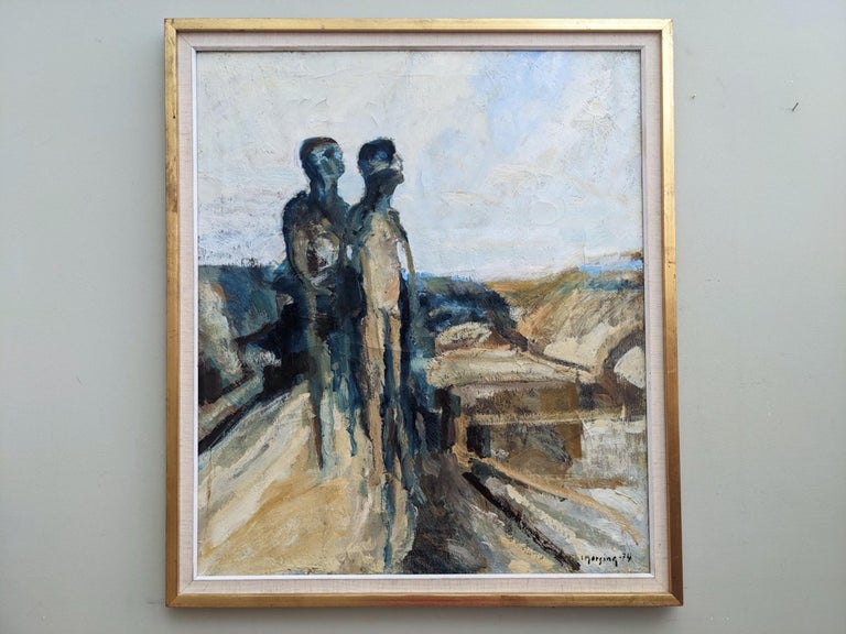 Ivar Morsing - 1974 Vintage Modernist Swedish Abstract Figure Framed ...