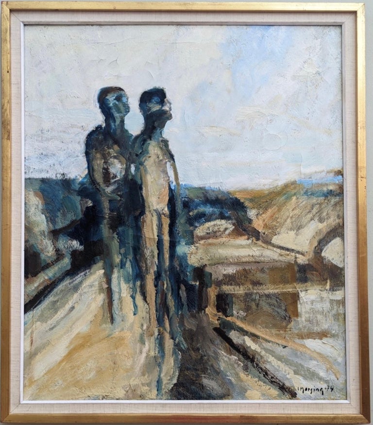 Ivar Morsing - 1974 Vintage Modernist Swedish Abstract Figure Framed ...