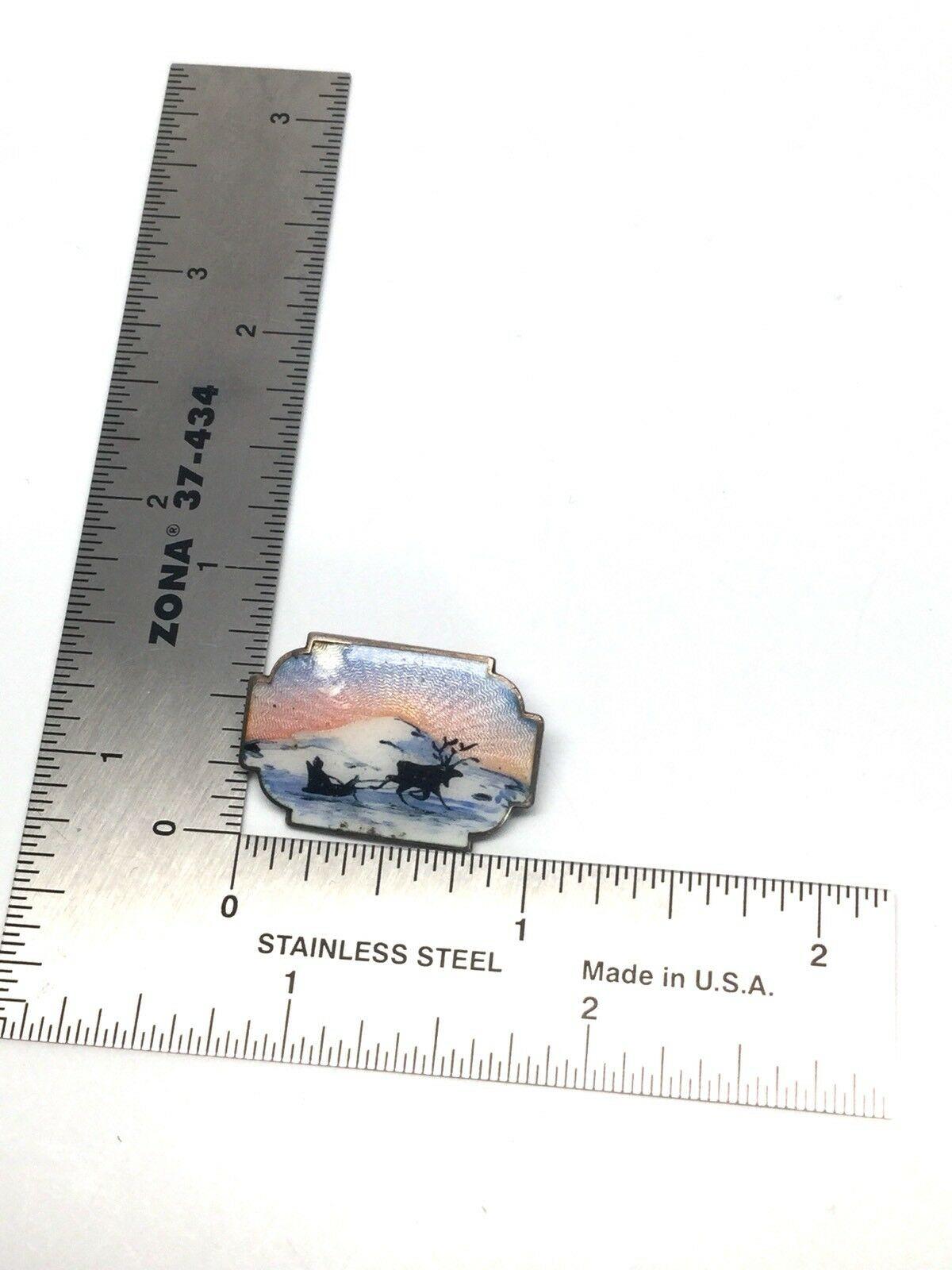 Ivar T. Holth Oslo Norway Sterling Silver Enamel Reindeer and Sleigh ...