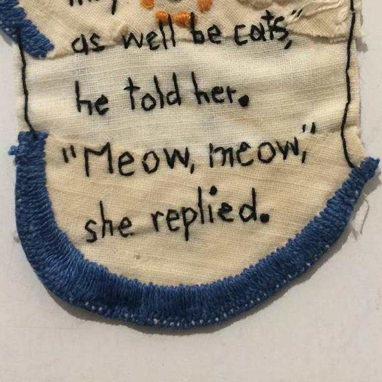 Iviva Olenick - All the Dogs- written embroidery on fabric For Sale at ...
