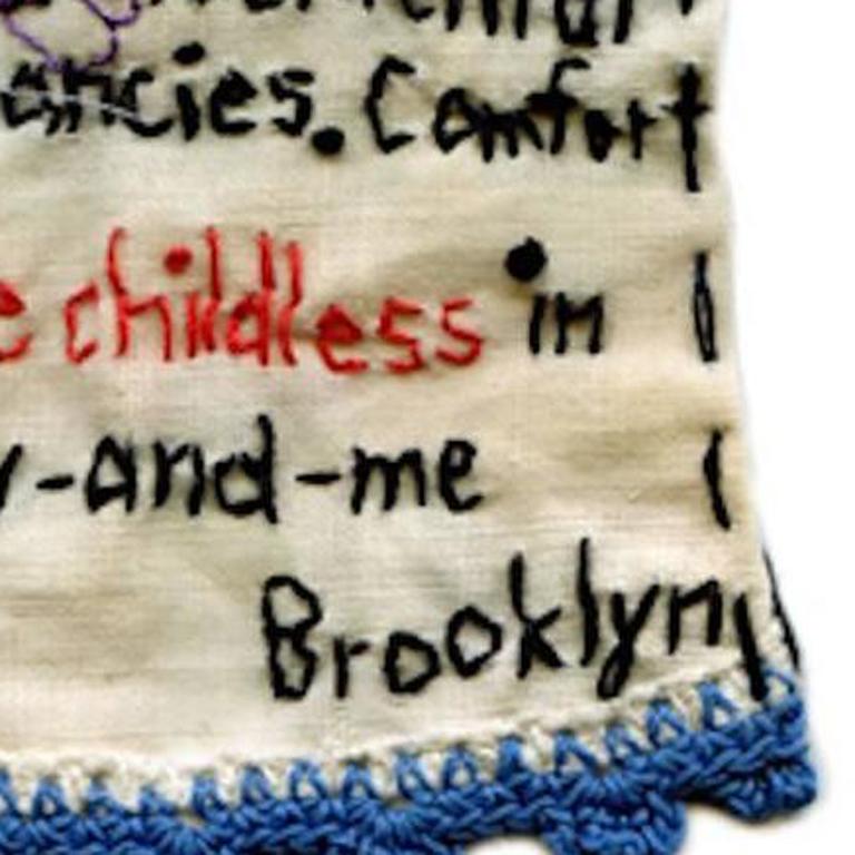 Iviva Olenick - Emotional Miscarriages- written embroidered fabric For ...