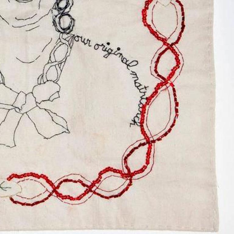 Iviva Olenick - Grandma Stein- embroidered portrait on fabric with ...