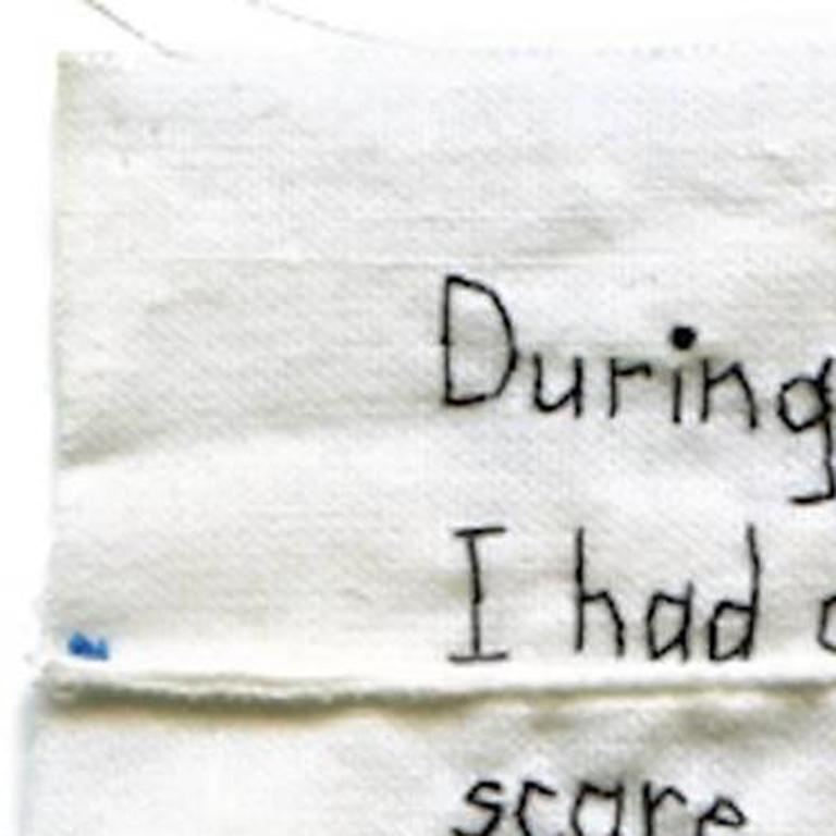 Iviva Olenick - Pregnancy Scare- written embroidered fabric For Sale at ...