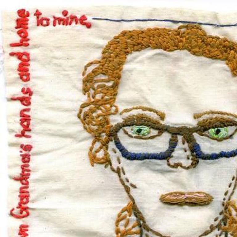 Iviva Olenick - Selfie as modern Matriarch- embroidered floral portrait ...