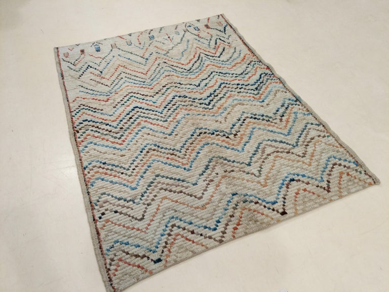 Ivory Abstract Geometric Design Berber Style Rug For Sale at 1stDibs ...